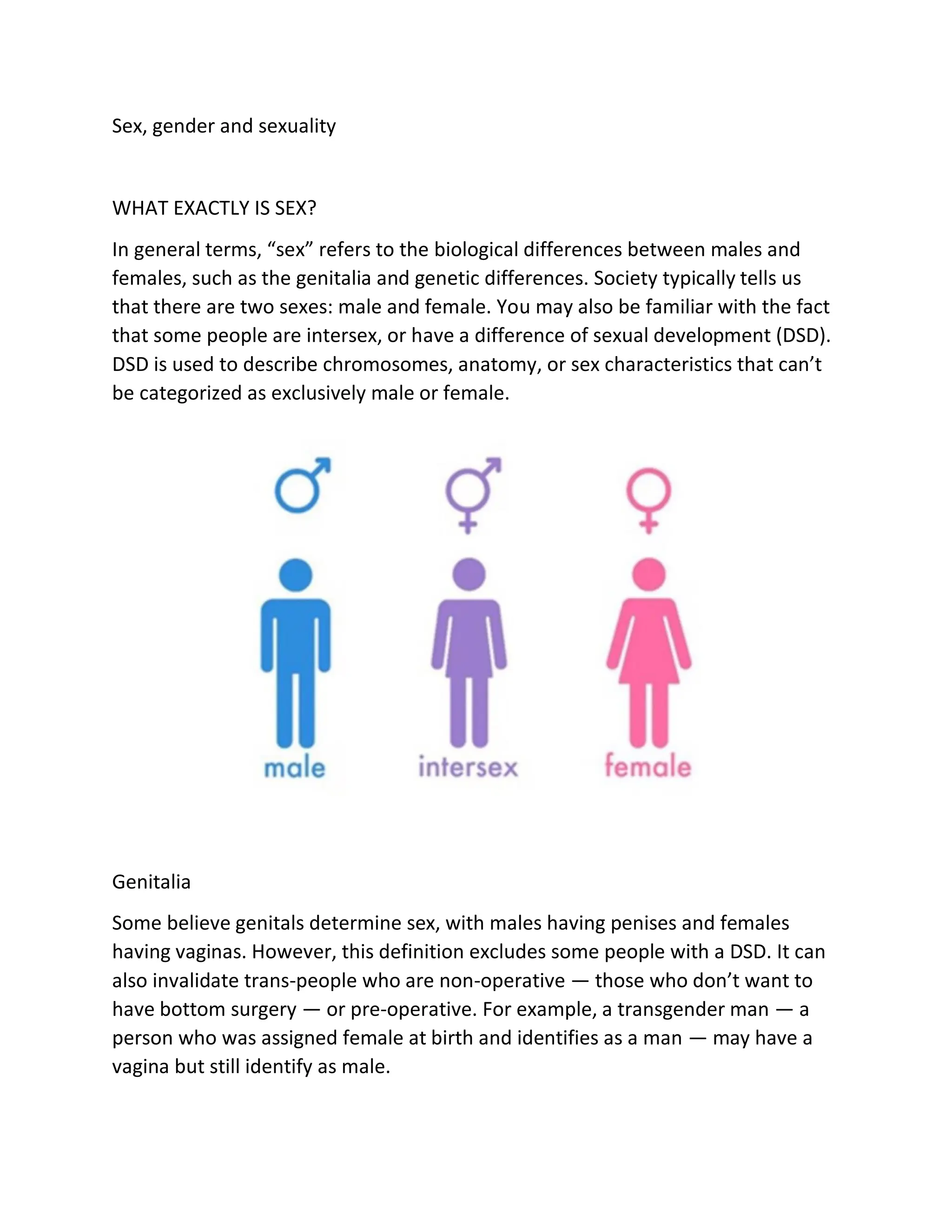 Sex Gender And Sexuality A Summarized Explanation Pdf 