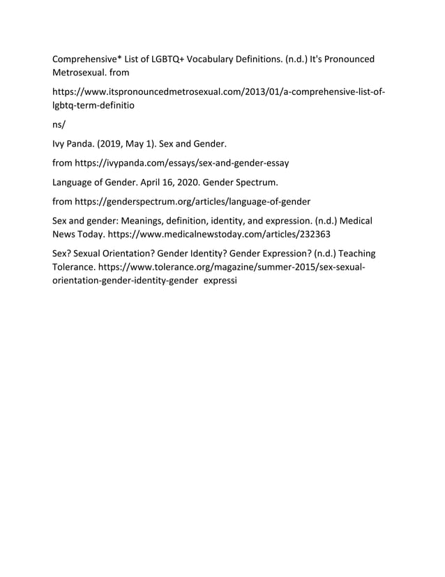 Sex Gender And Sexuality A Summarized Explanation Pdf