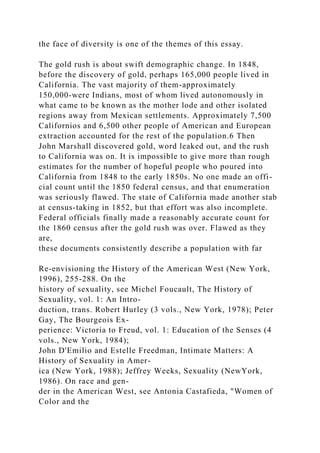 Sex, Gender, Culture, and a Great Event The California Gold R.docx