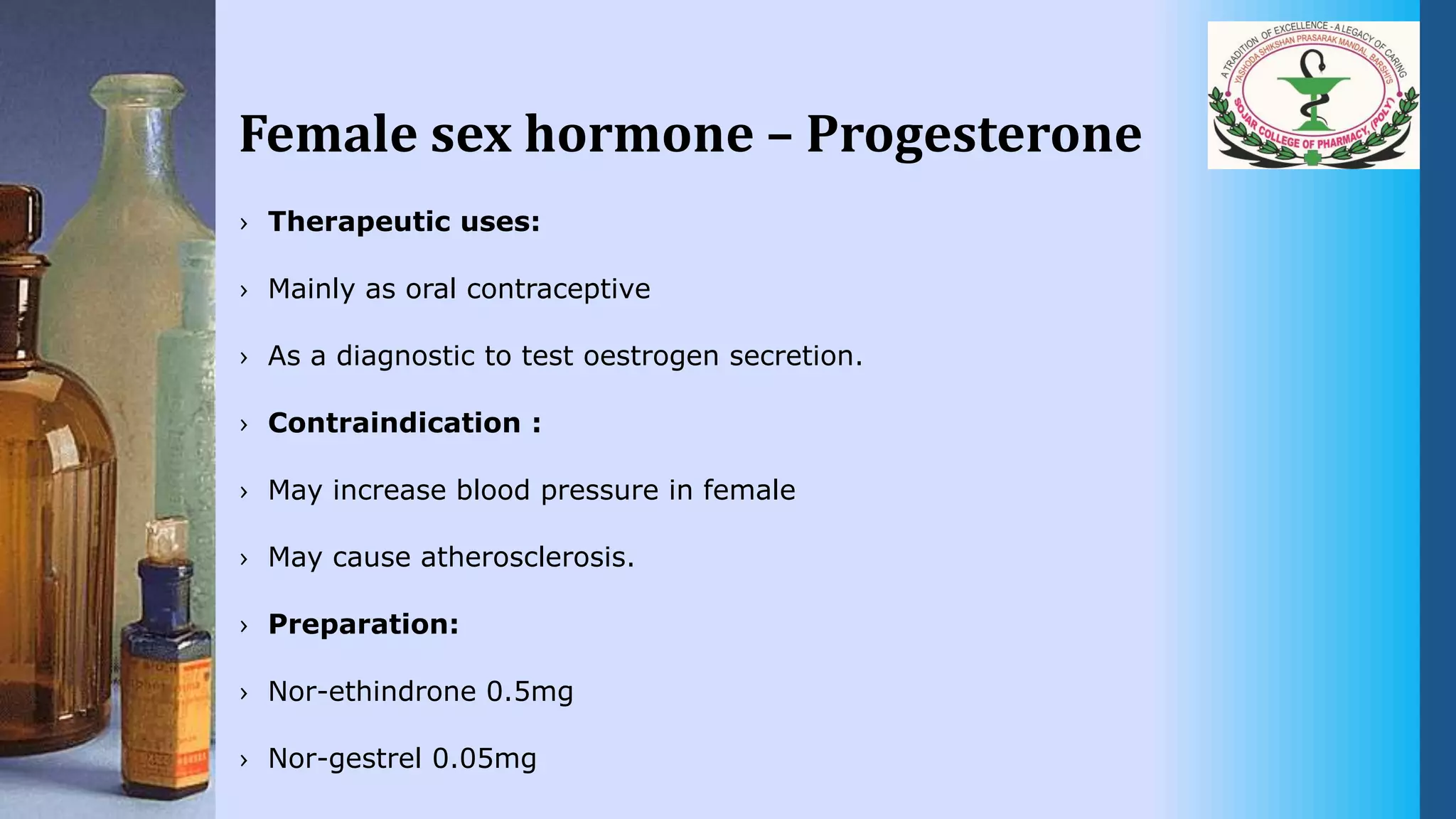 Sex hormones and oral contraceptive [autosaved] | PPTX