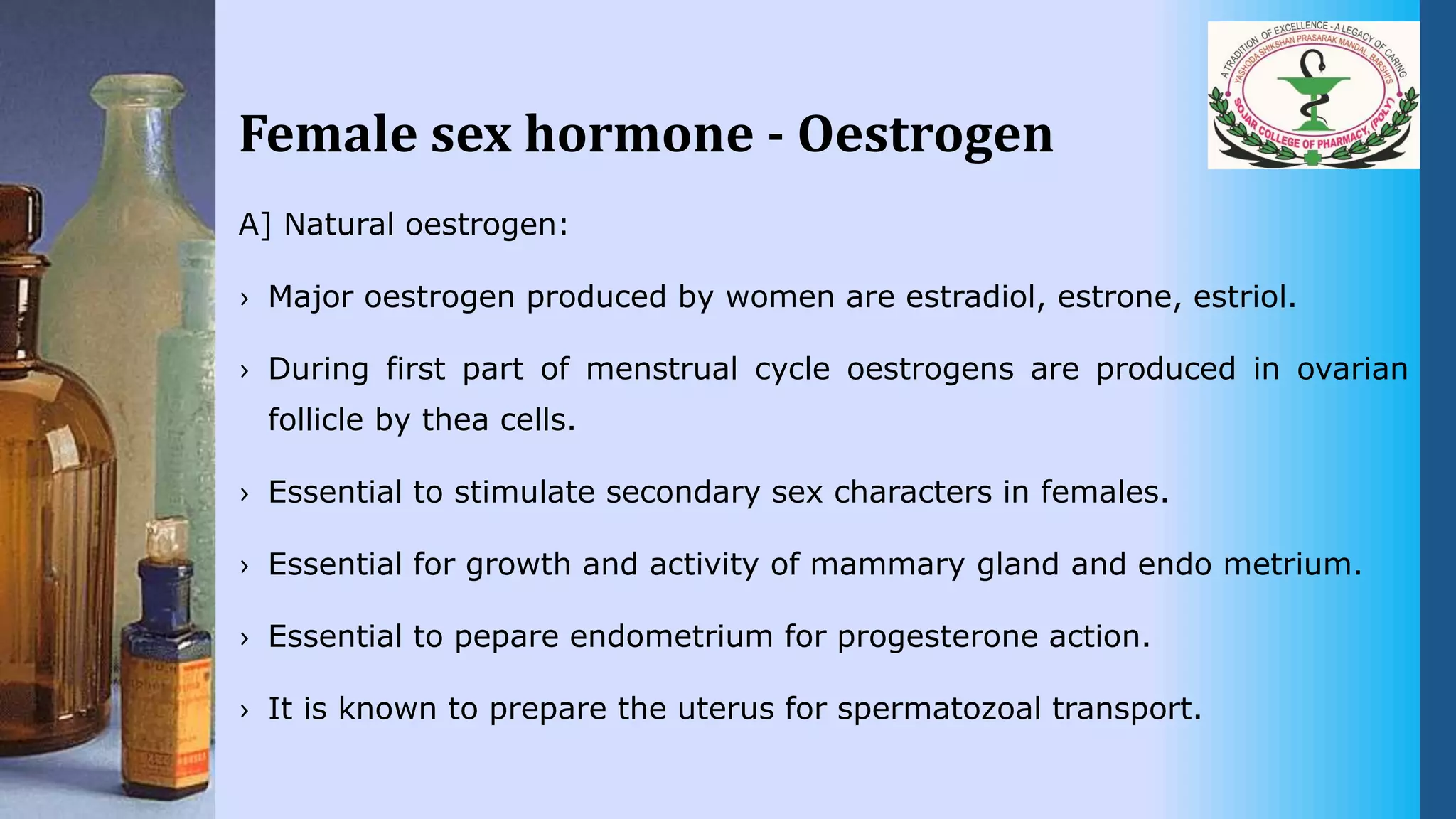 Sex hormones and oral contraceptive [autosaved] | PPTX