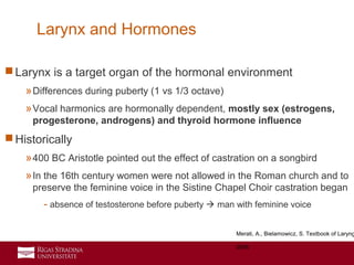 Sex hormones and the female voice | PPT