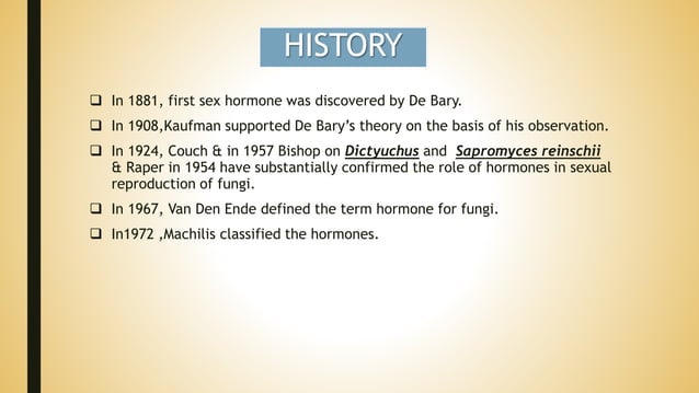 Sex Hormones In Fungi New Pptx