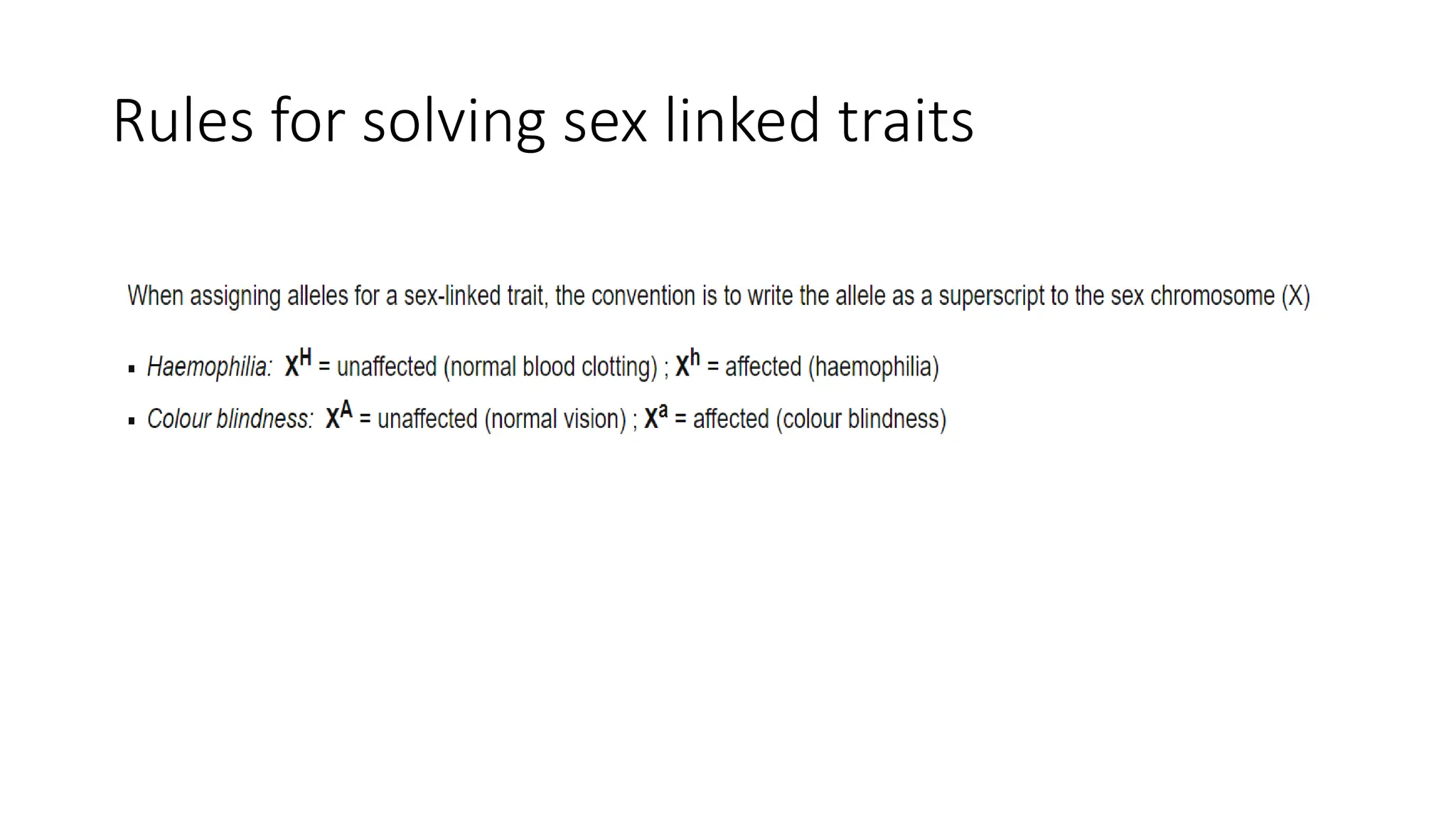 Sex linked Trait and mendals experiment. | PPT