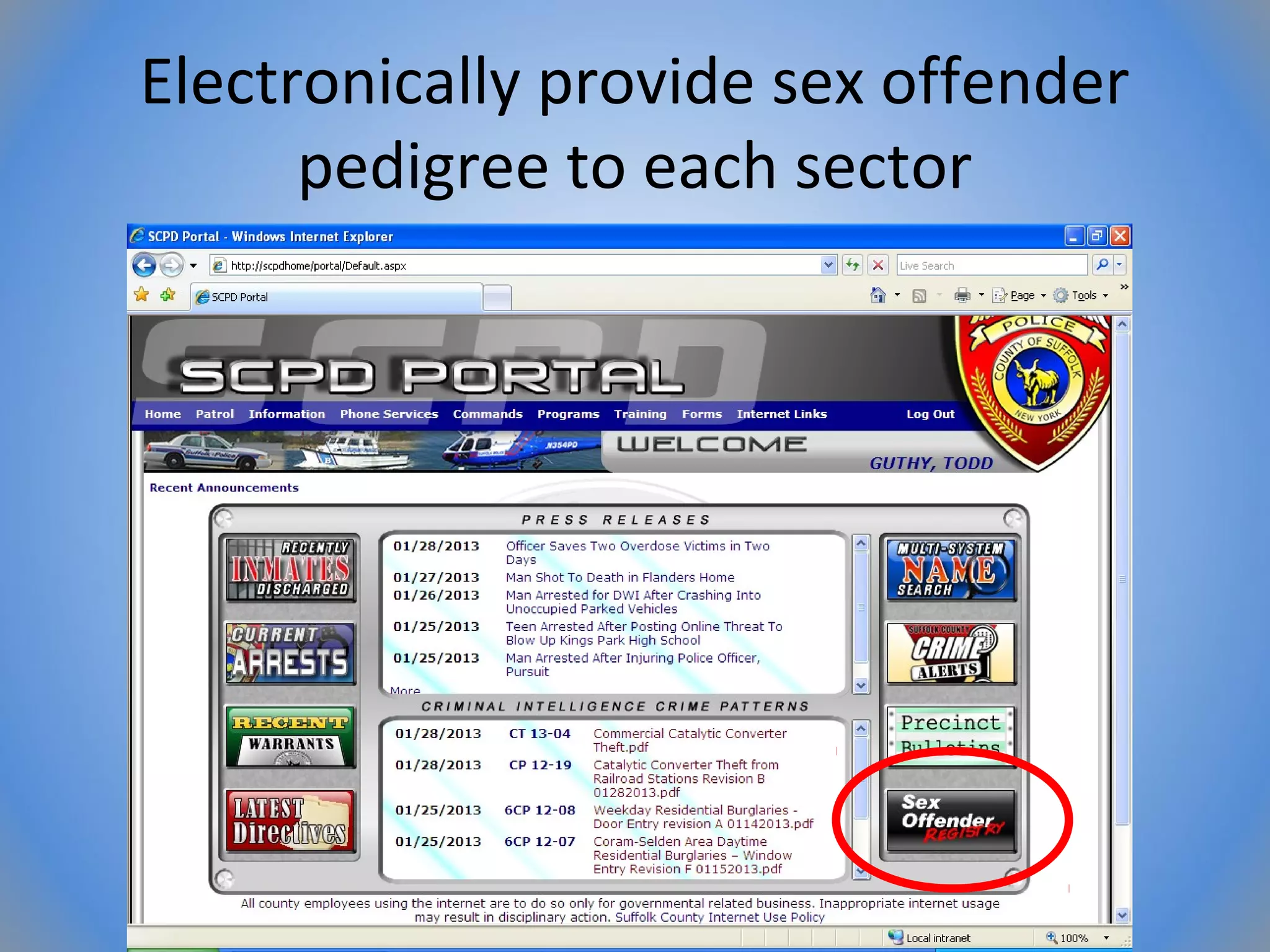 Sex offender tracking and community support program | PPT