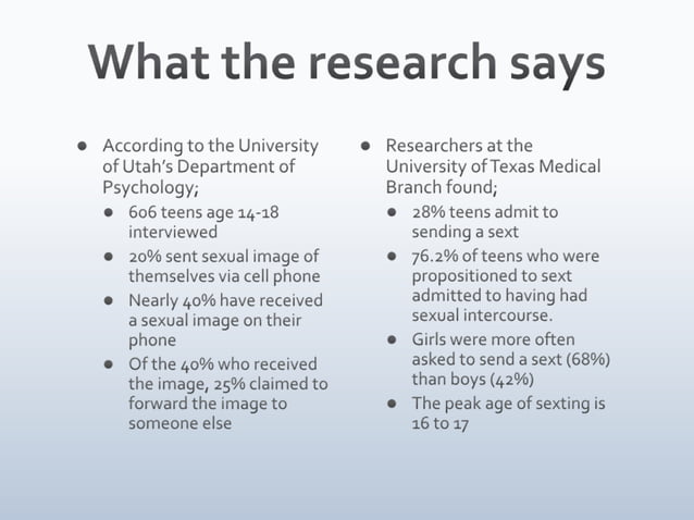 The Possible Consequences of Sexting | PPT