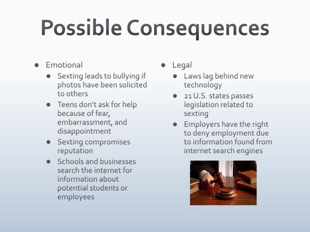The Possible Consequences of Sexting | PPTX