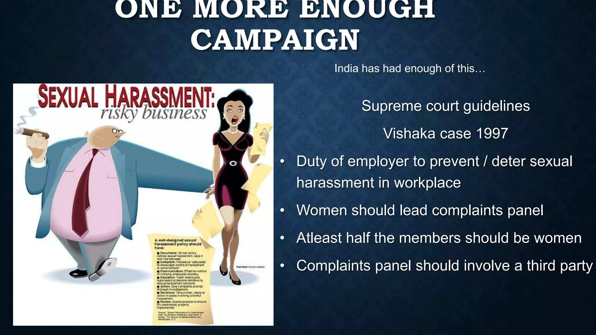 Sexual harassment in workplace, Vishaka Guidelines, Are women safe in ...