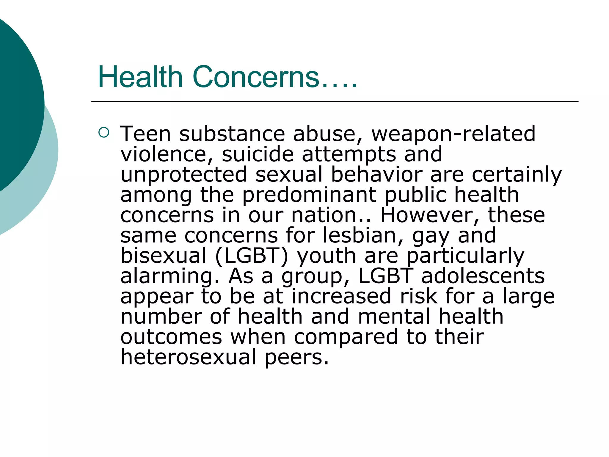 Sexual Orientation, Gender Identity And Adolescent Health 10.6.07