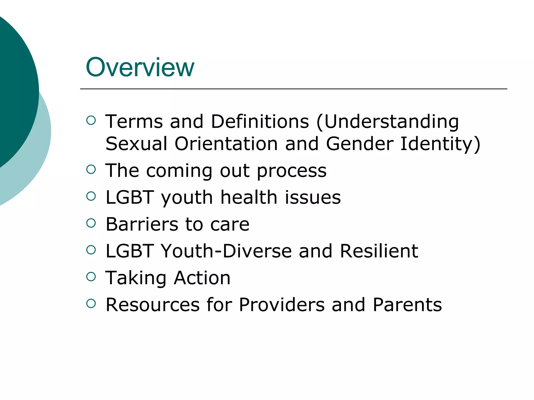 Sexual Orientation, Gender Identity And Adolescent Health 10.6.07