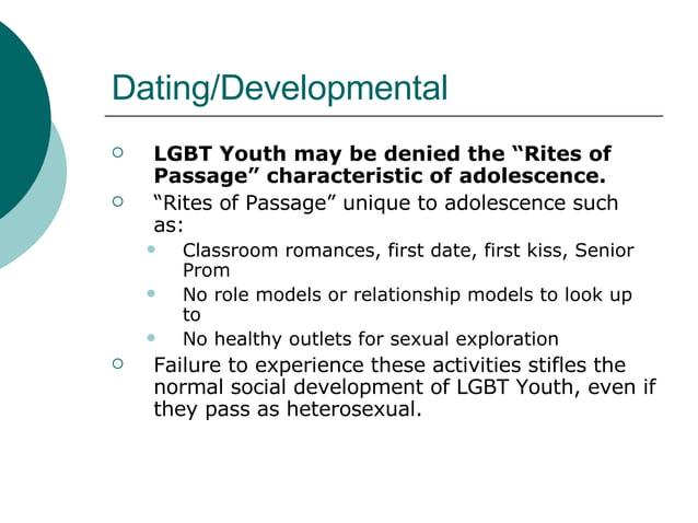 Sexual Orientation, Gender Identity And Adolescent Health 10.6.07