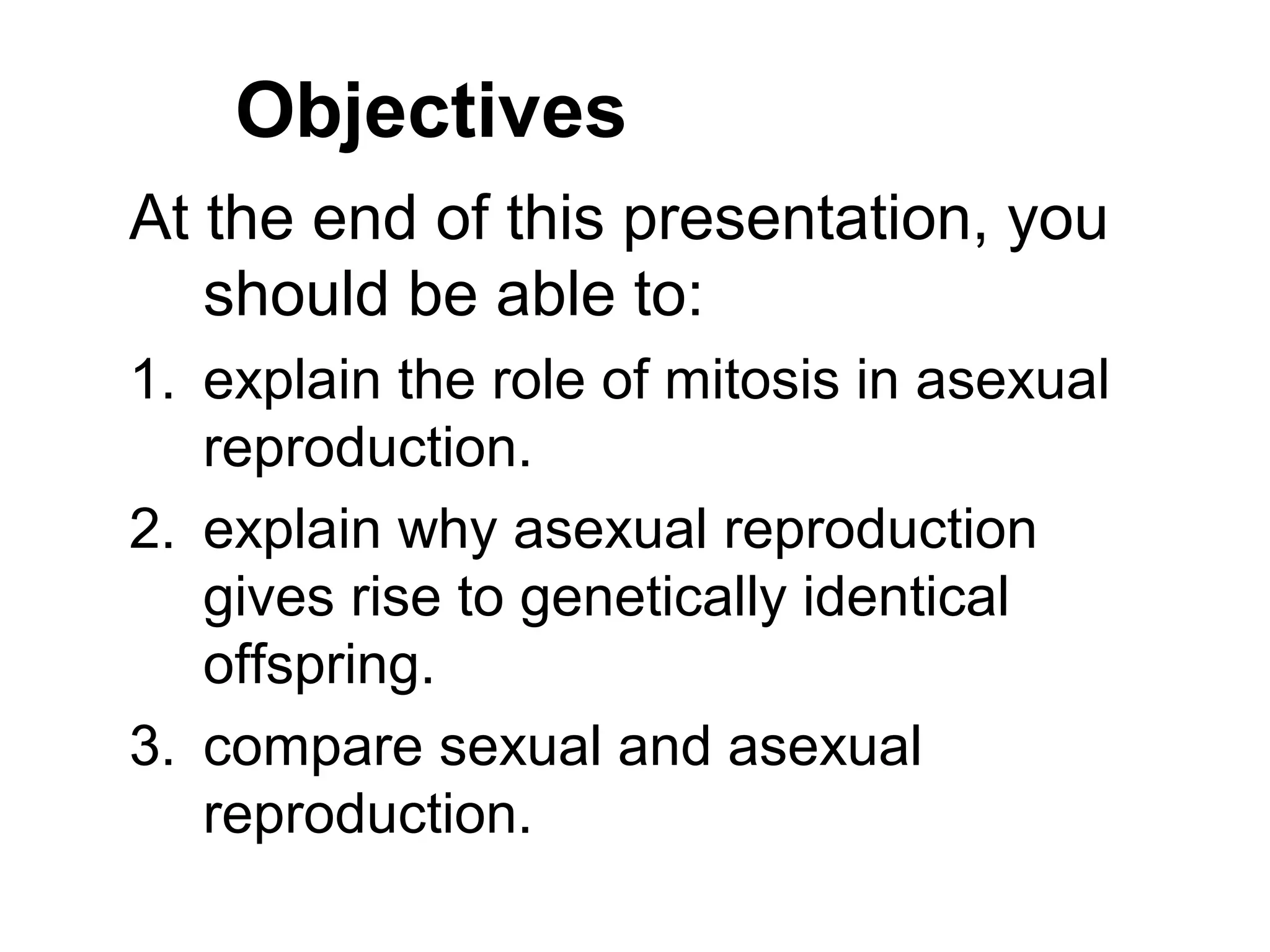 Biology Sexual and asexual reproduction | PPT
