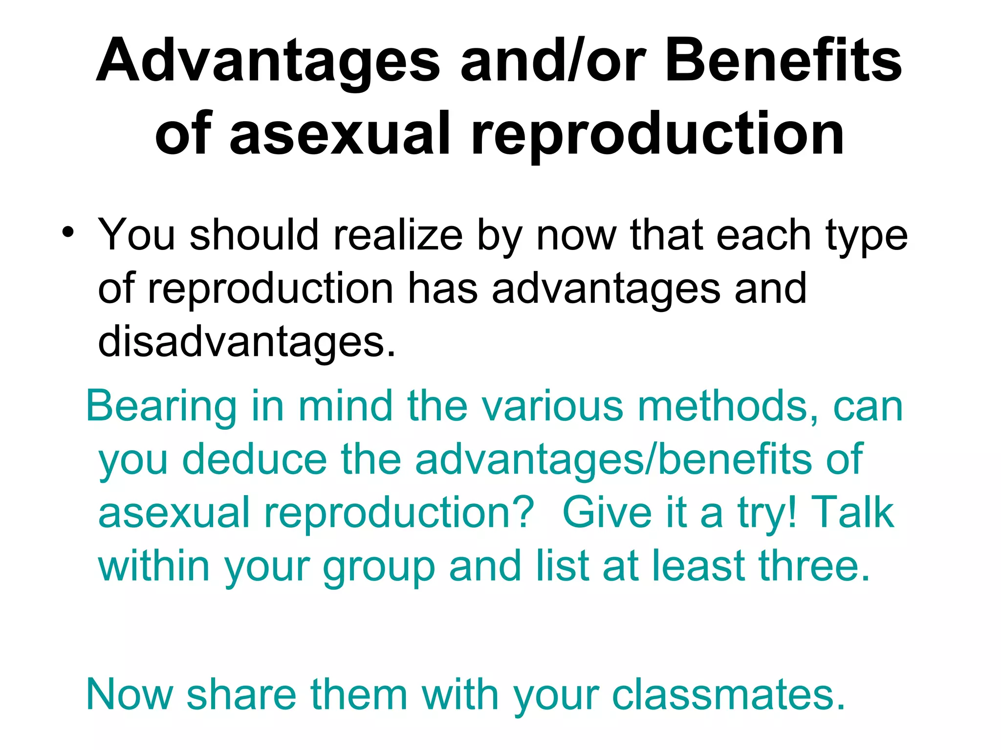 Biology Sexual and asexual reproduction | PPT