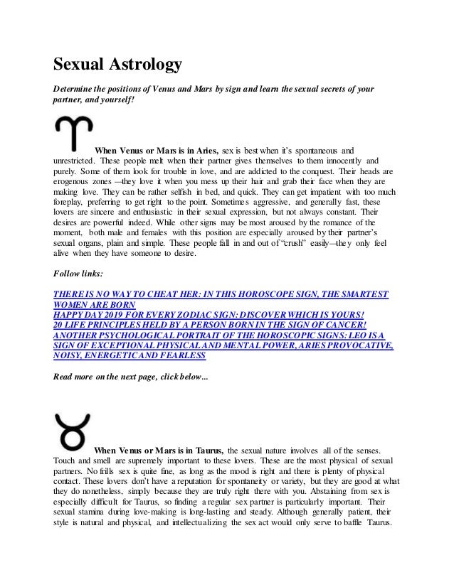Sexual Astrology