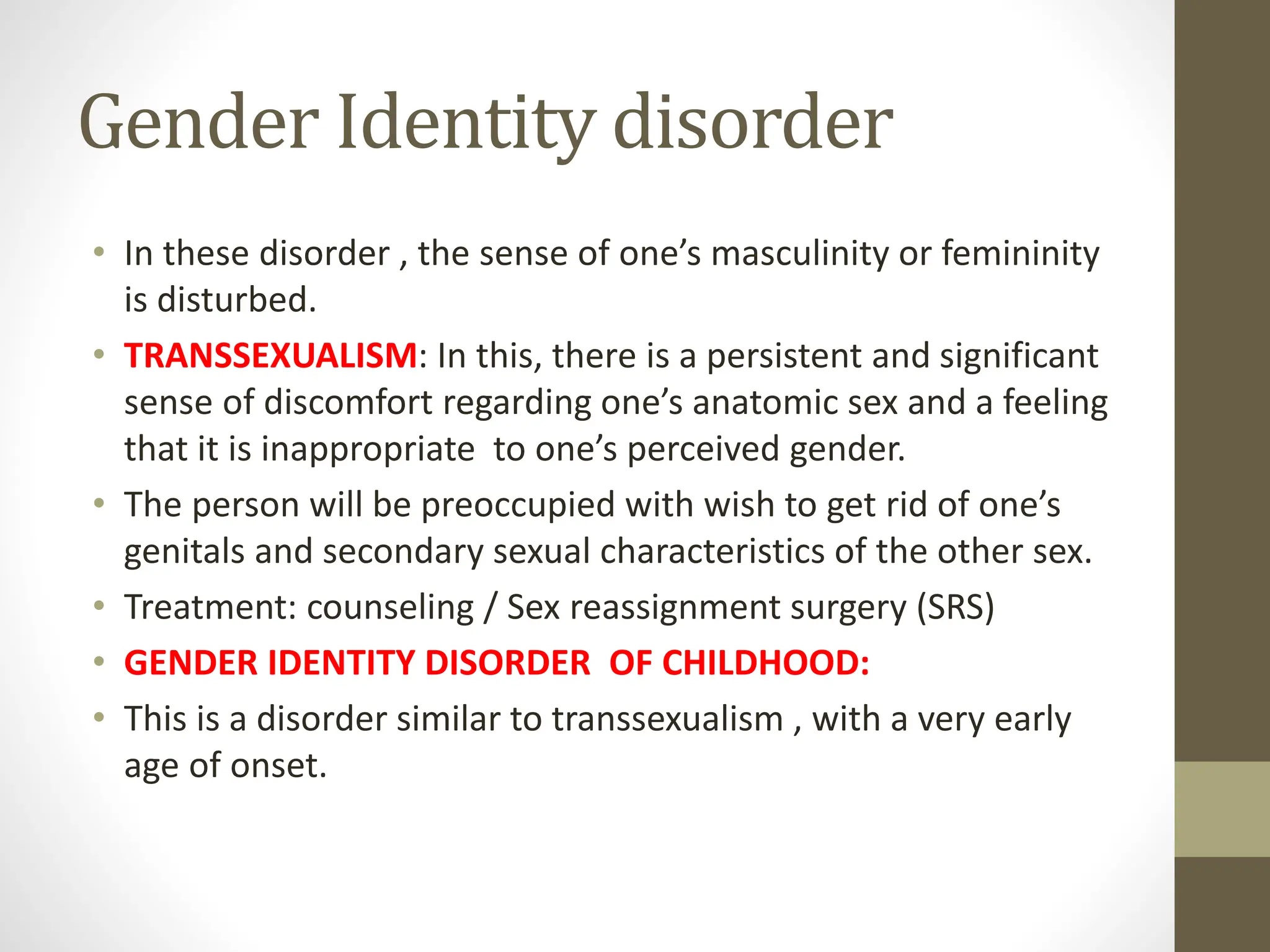 Sexual Disorders.gender identity disorderpptx | PPTX | Sexual ...