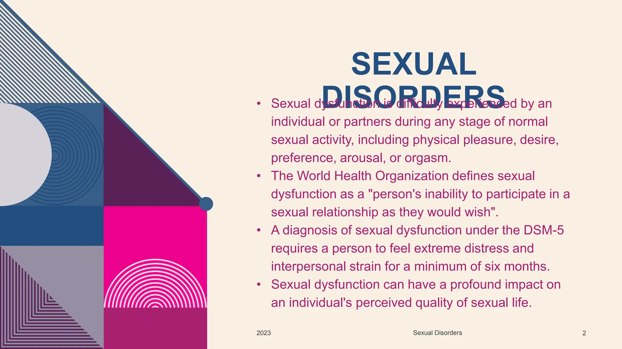 Sexual disorders ppt psychology students | PPTX