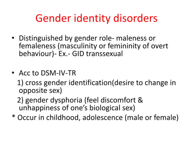 Sexual disorders & Gender identity disorders | PPTX | Sexual Conditions ...