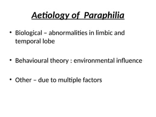 Overview of Common Sexual Disorders and Abnormalities in Society | PPTX