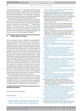 Sexual dysfunction due to SSRI antidepressants: How to manage? | PDF