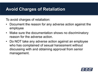 Sexual Harassment - What Supervisors Need to Know - Yakima Fruit and ...