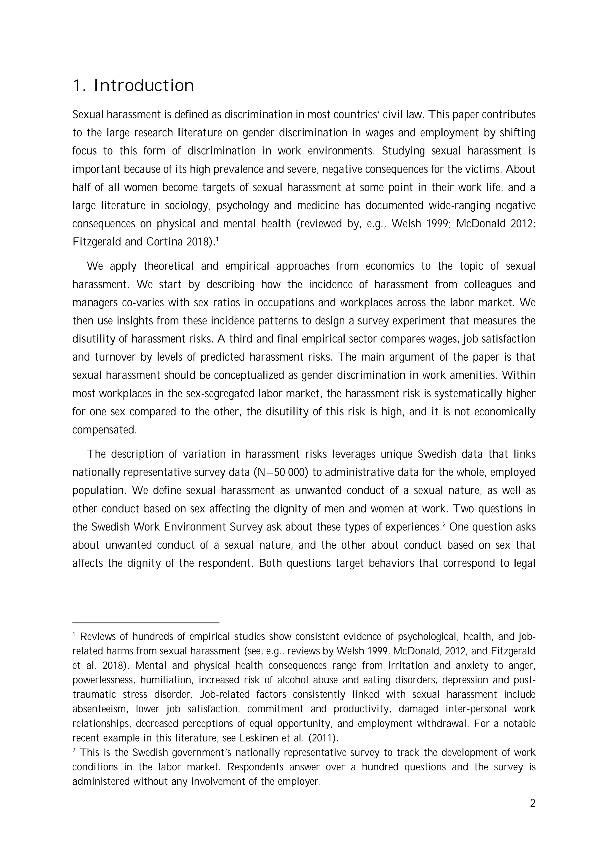 Sexual harassment and gender inequality in the labor market | PDF