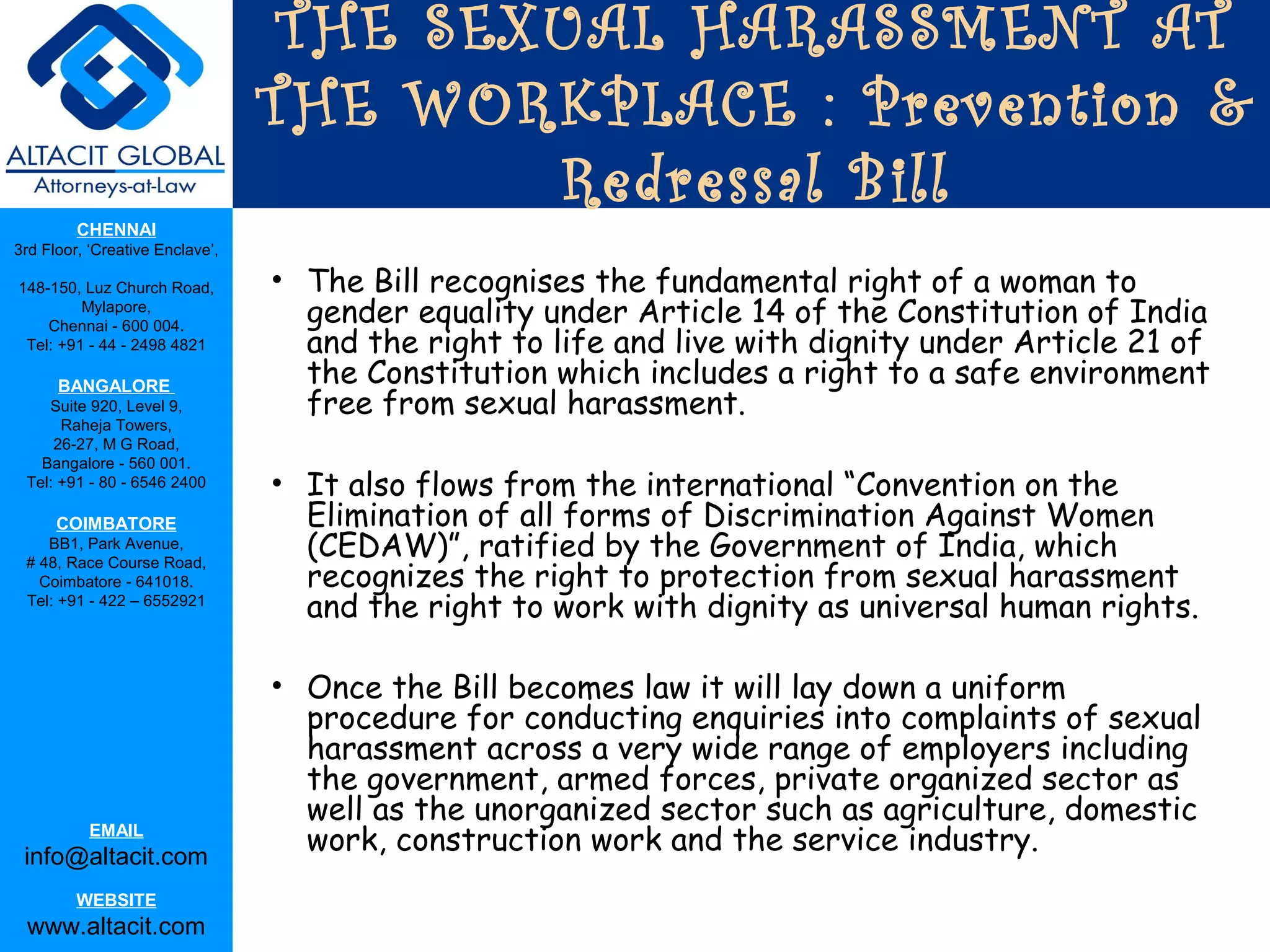 Sexual harassment at work place | PPT