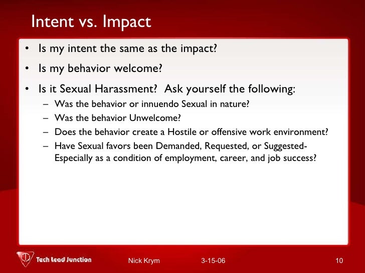 Sexual Harassment Avoidance