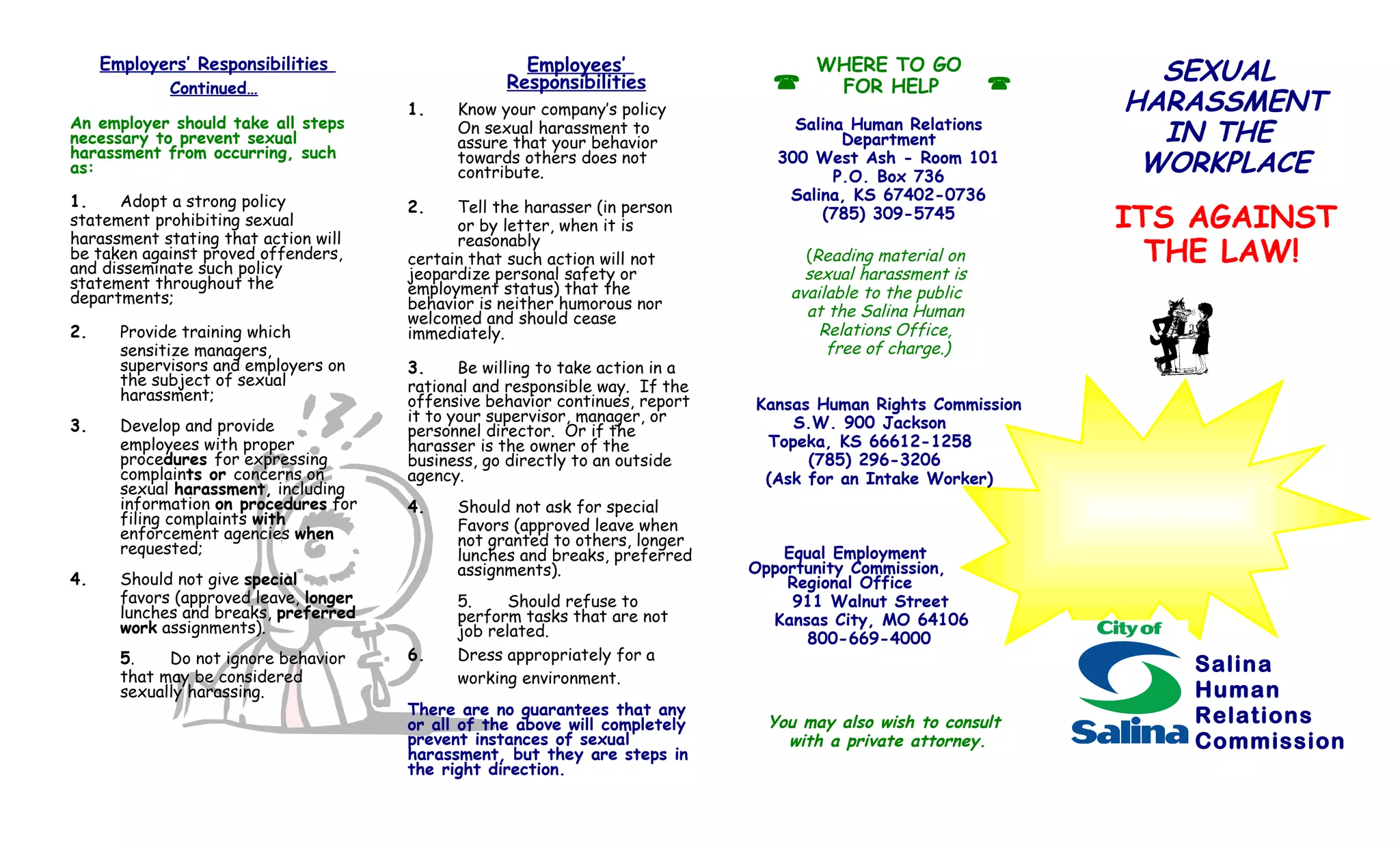 City of Salina Brochure - Sexual Harassment | PPT