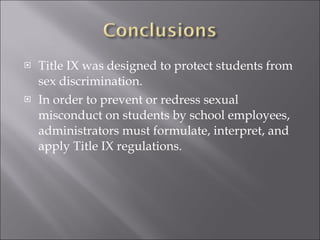 Sexual Harassment By School Employees | PPT
