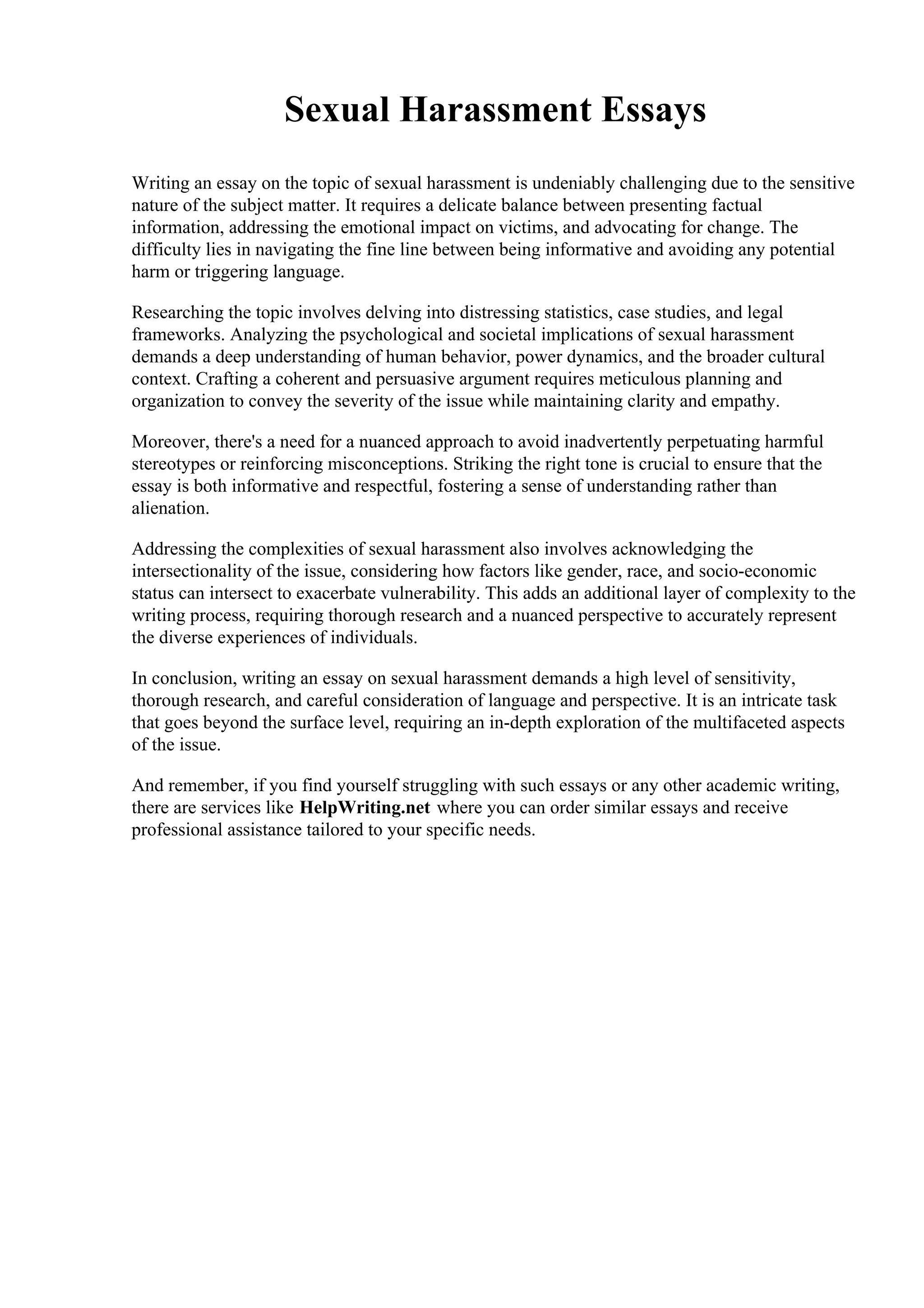 Sexual Harassment Essays.pdf