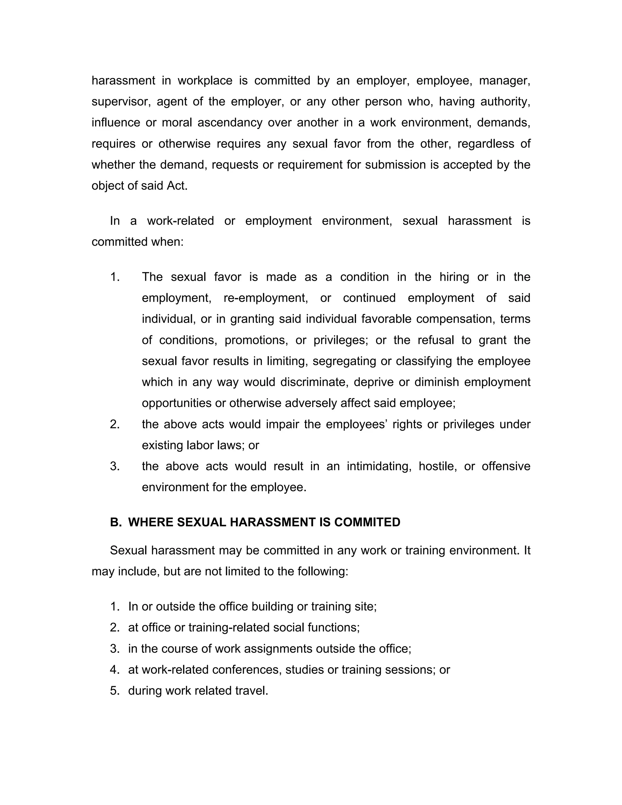 Sexual Harassment Company Policy Form | PDF