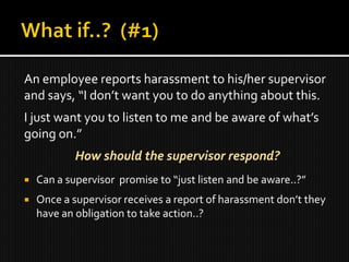 Sexual Harassment Prevention For Supervisors | PDF