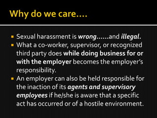 Sexual Harassment Prevention For Supervisors | PDF