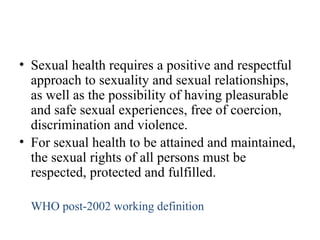 Sexual health and its impact on health and life | PPT