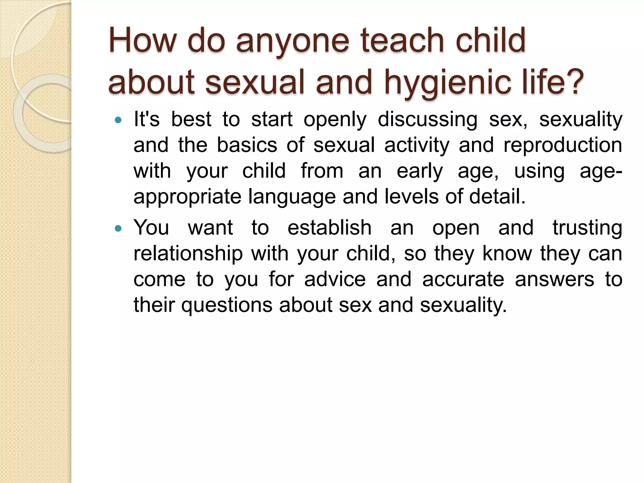 Sexual & Hygienic Education to Teenagers | PPTX
