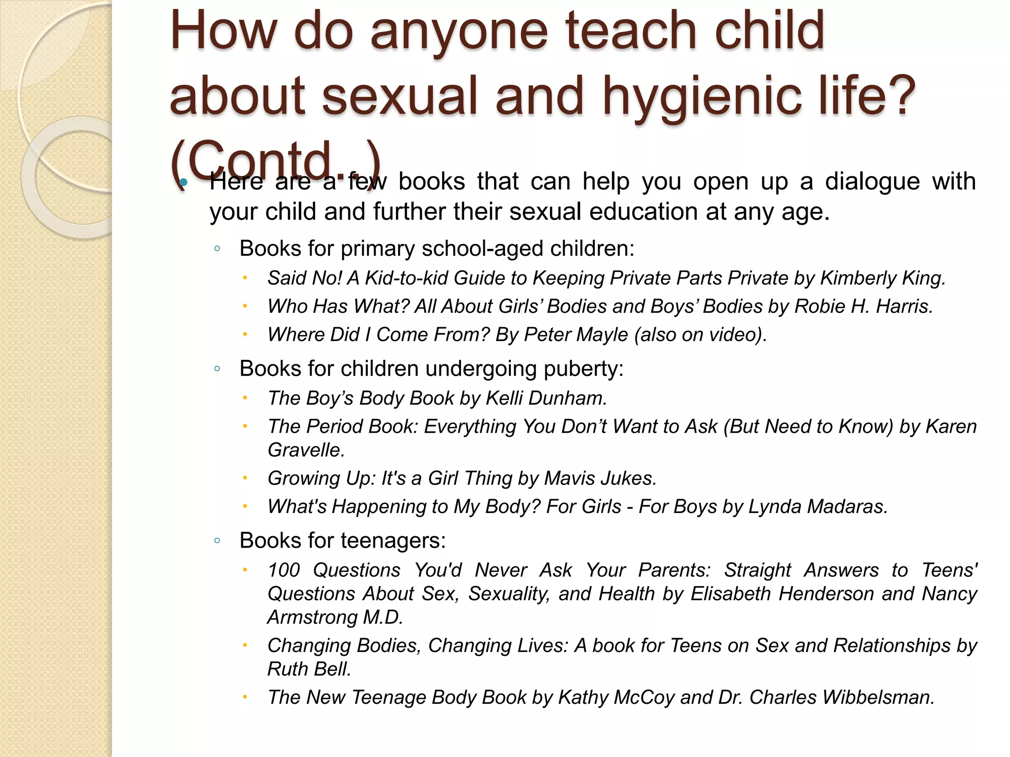 Sexual & Hygienic Education to Teenagers | PPTX