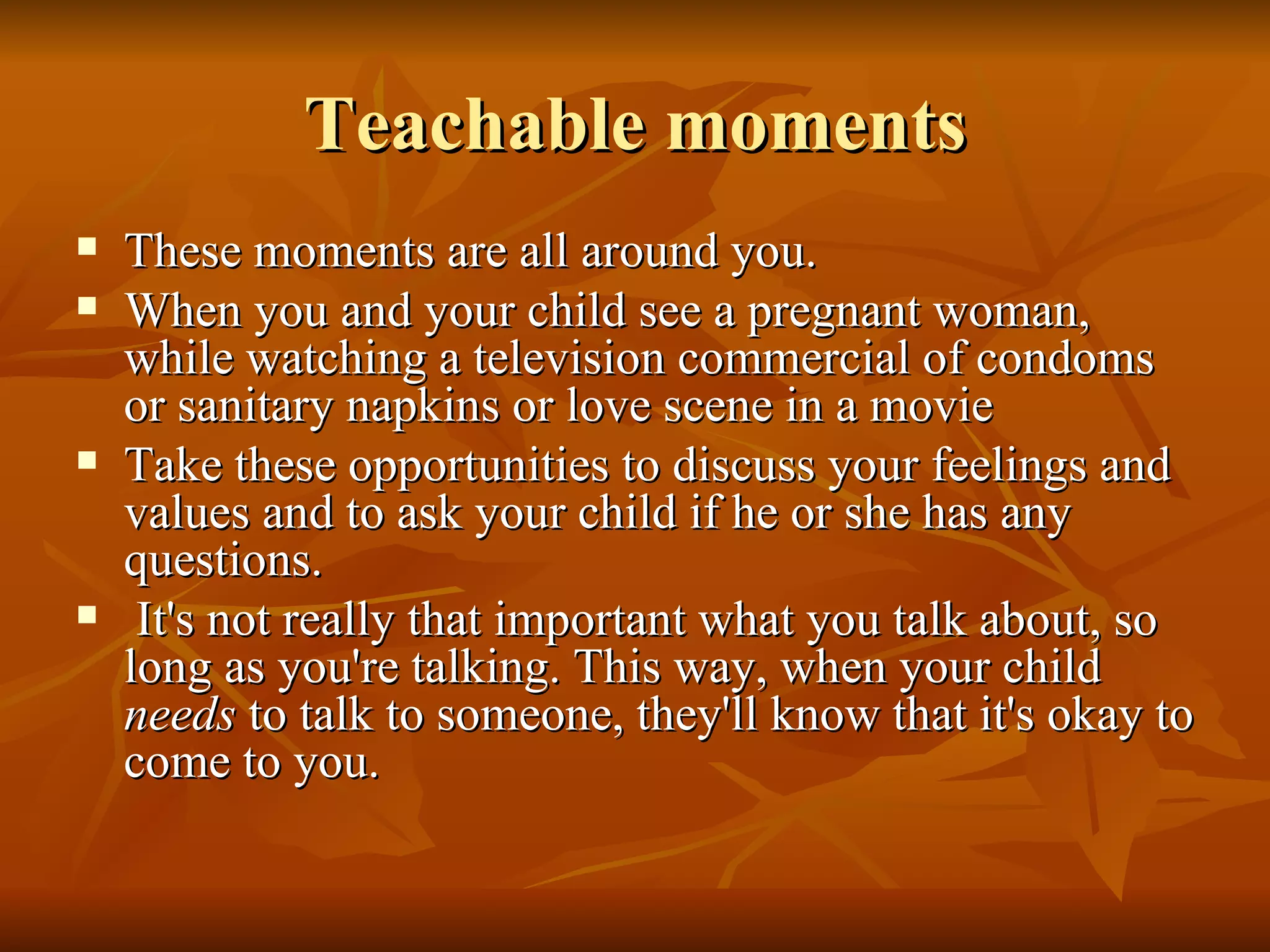 Sexuality education - how to talk to your children about sex | PPT