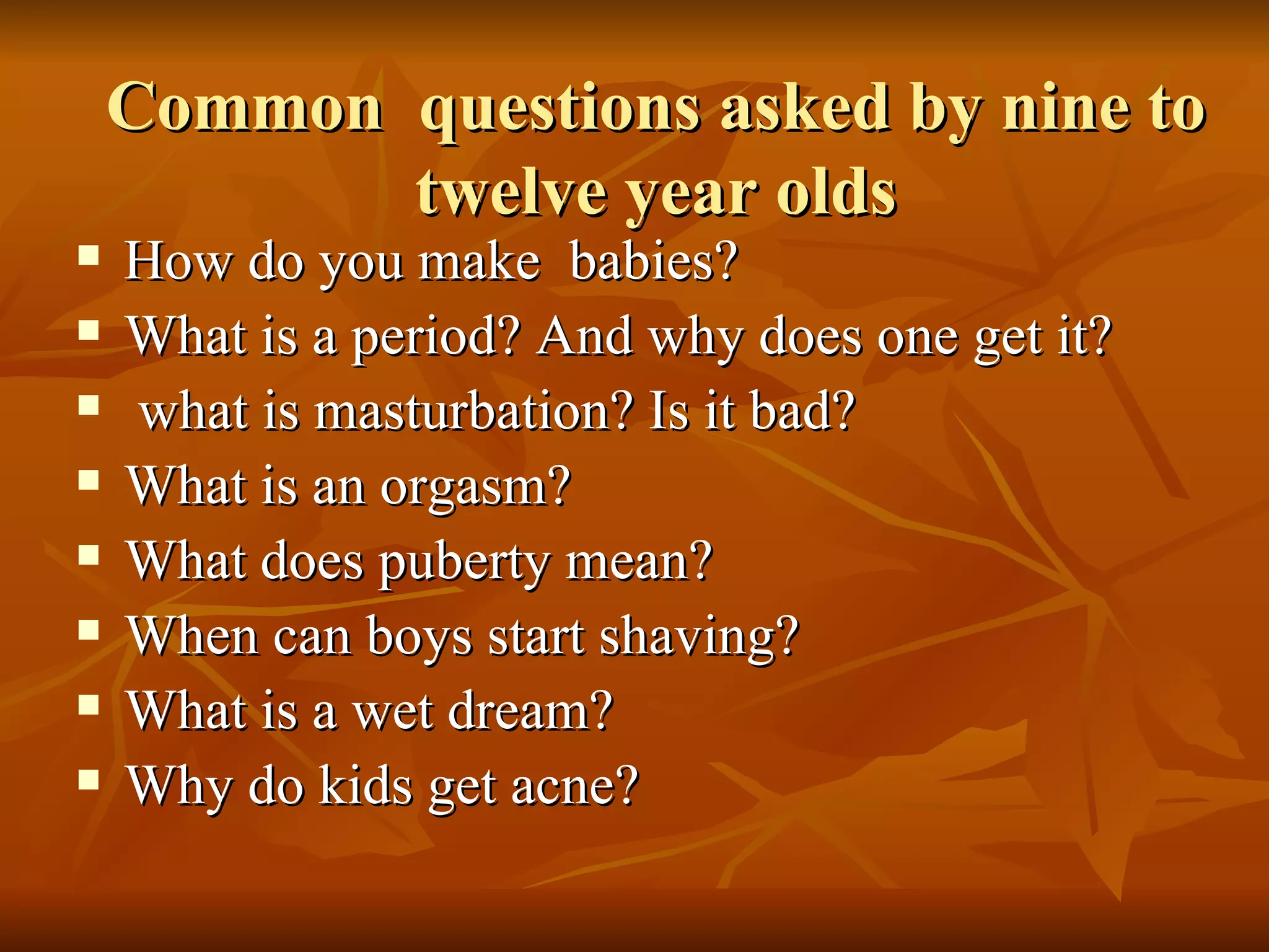 Sexuality education - how to talk to your children about sex | PPT