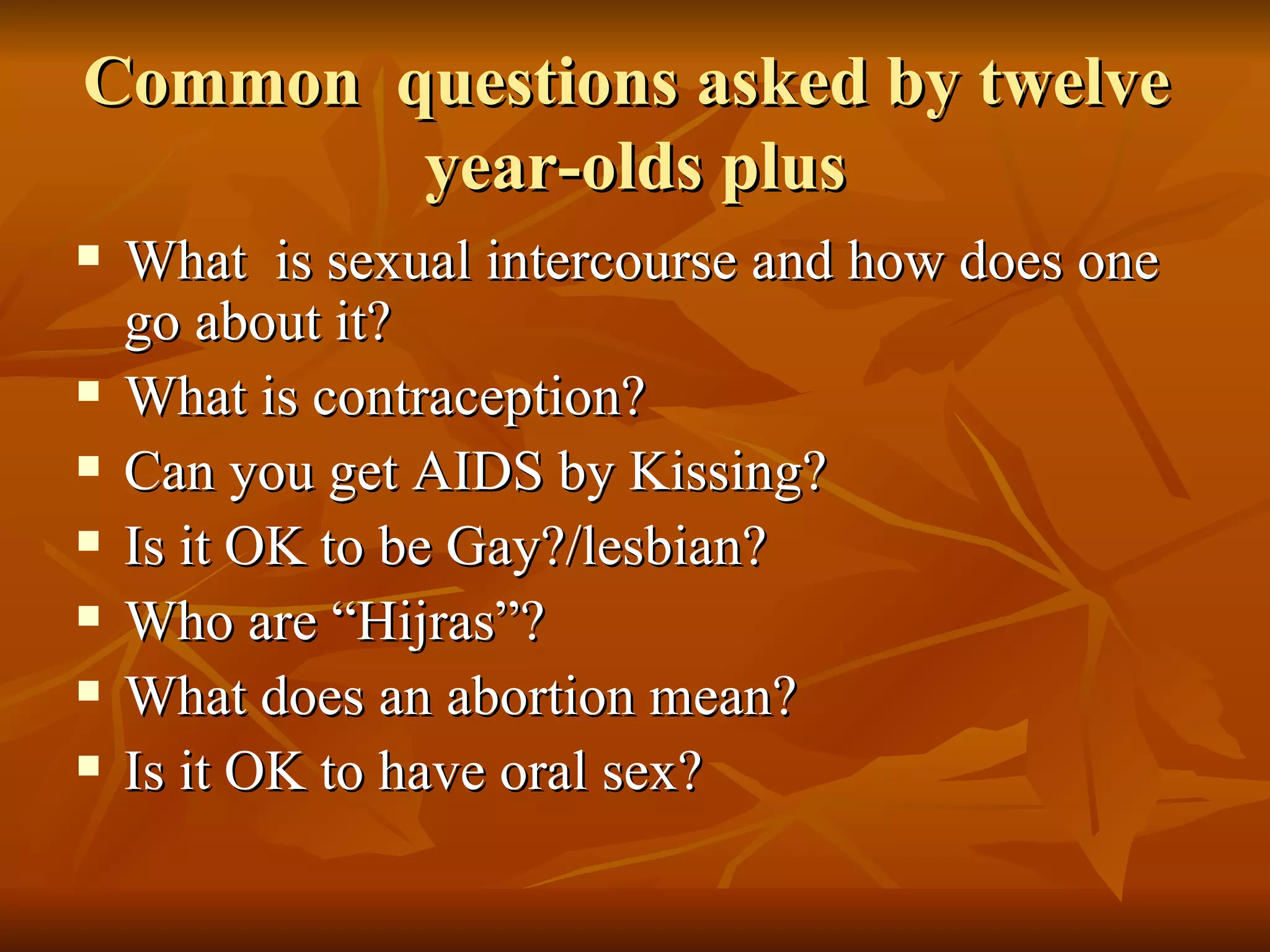 Sexuality education - how to talk to your children about sex | PPT