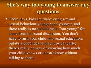 Sexuality education - how to talk to your children about sex | PPT