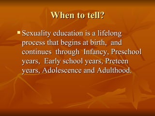 Sexuality education - how to talk to your children about sex | PPT
