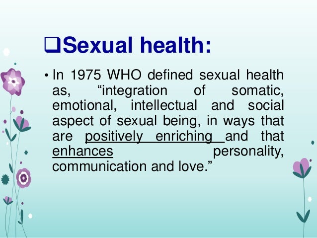 Sexuality And Sexual Health Ppt
