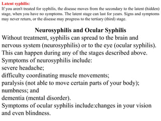 Sexually transmitted disease(SYPHILIS) | PPTX
