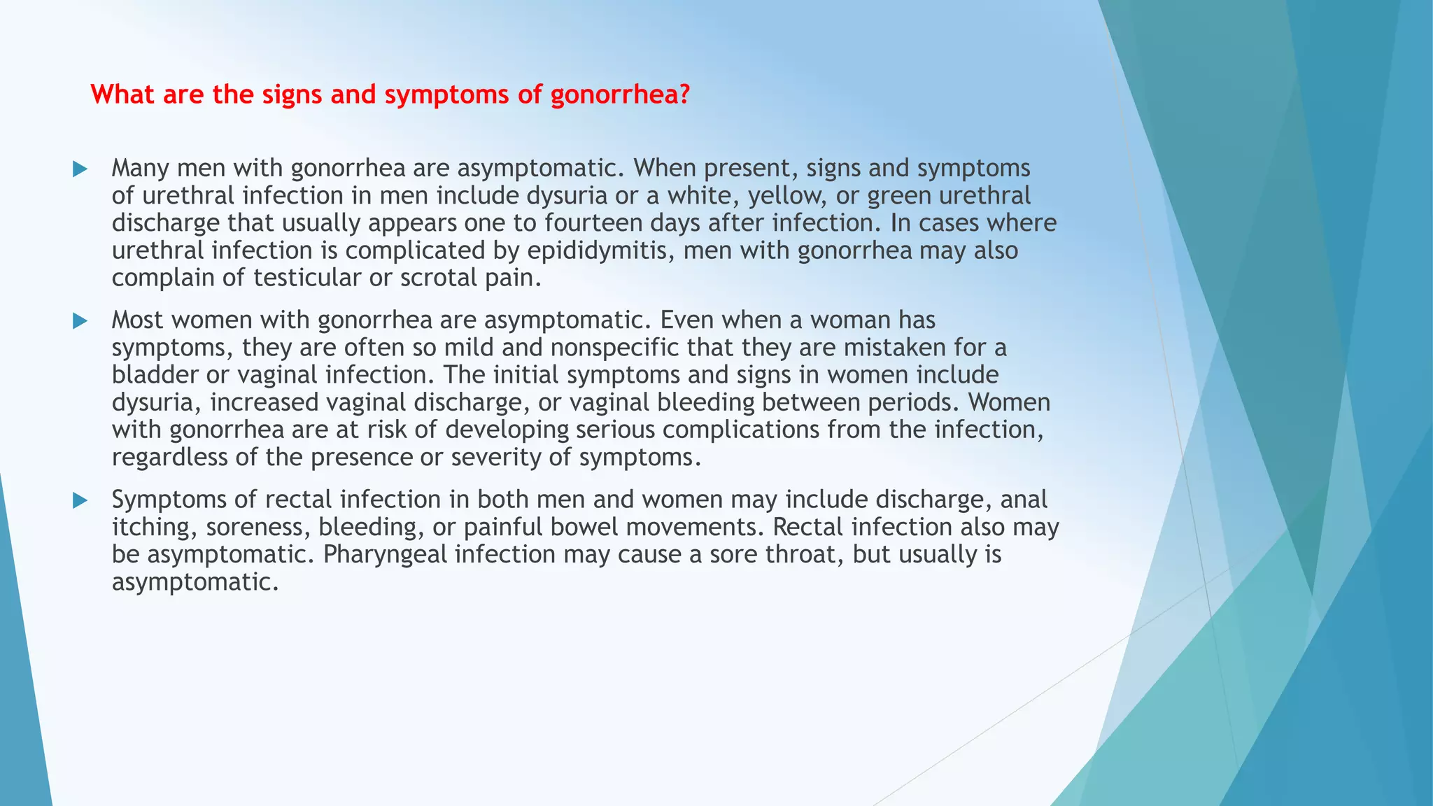 Sexually transmitted disease gonorrhea | PDF