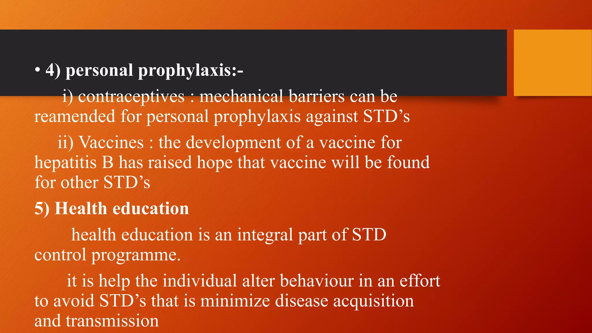 Sexually transmitted disease control programme | PPTX