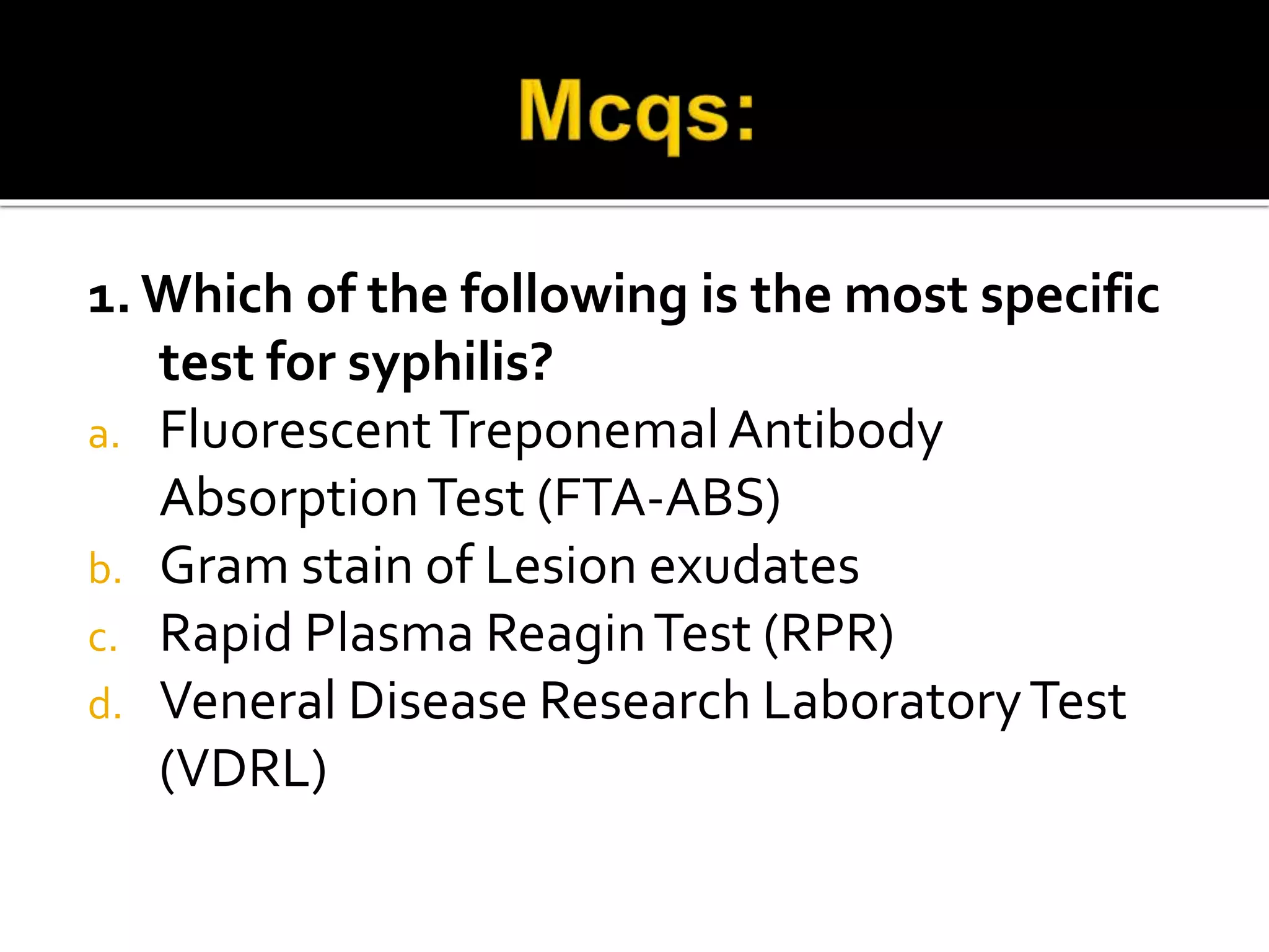 Sexually transmitted diseases- Syphilis and Lymphogranuloma venereum | PPTX