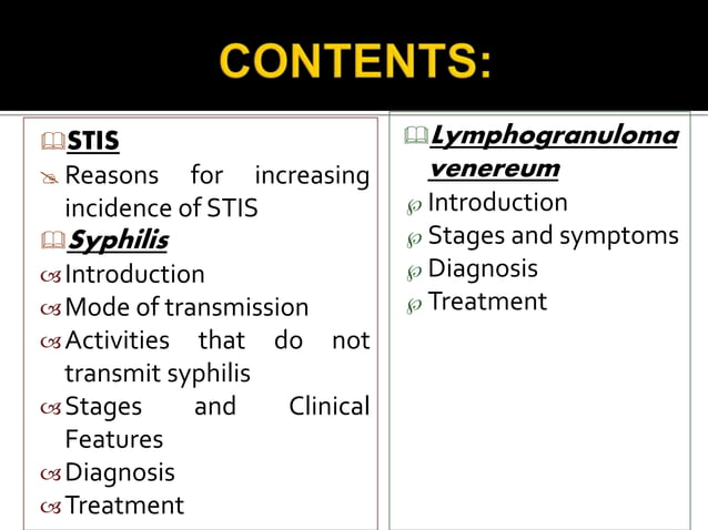 Sexually transmitted diseases- Syphilis and Lymphogranuloma venereum ...