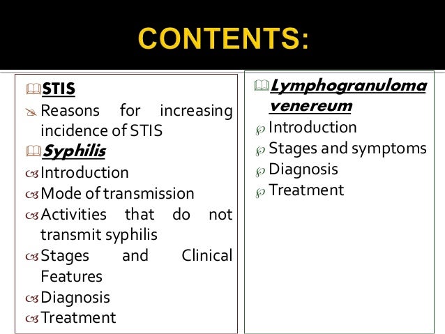 Sexually transmitted diseases- Syphilis and Lymphogranuloma venereum