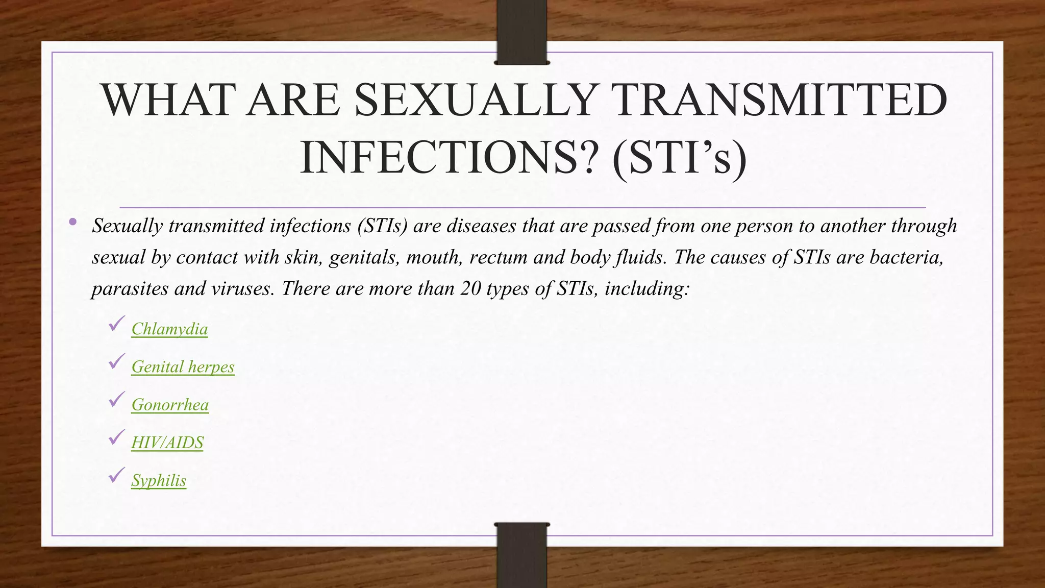 Sexually transmitted infections and contraceptive methods | PPTX