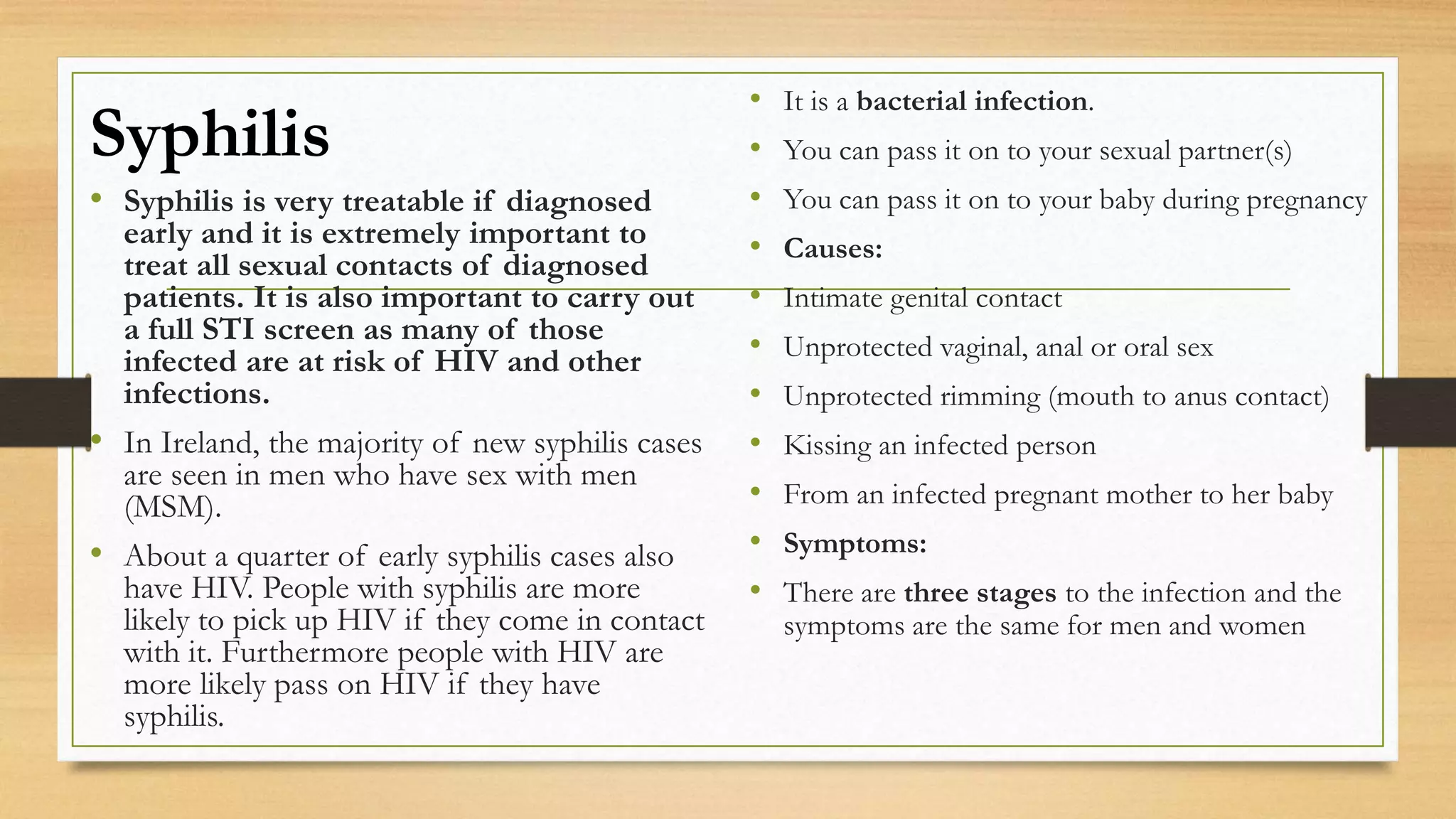 Sexually Transmitted Infections (STI’s) Presented By Theresa Lowry ...